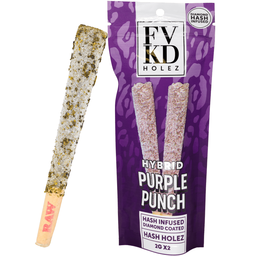 FVKD Diamond Coated Hash Hole Pre Roll - Purple Punch